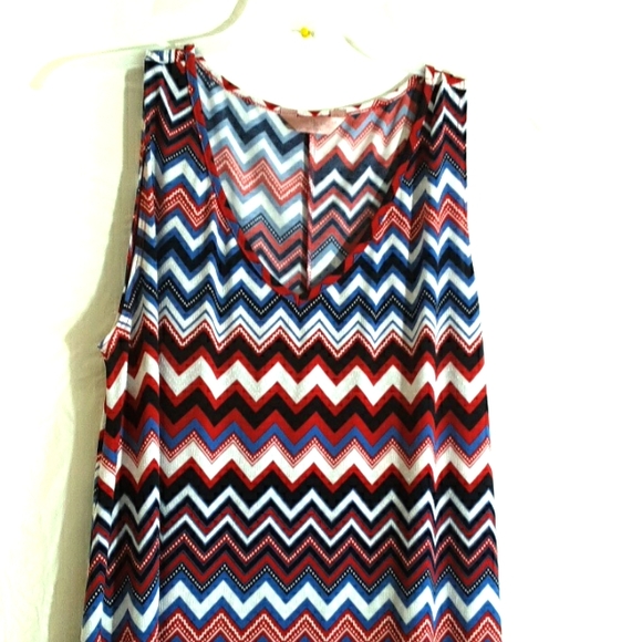 SJS | Dresses | Sjs Chevron Red White Blue Sleeveless Maxi Dress | Poshmark
